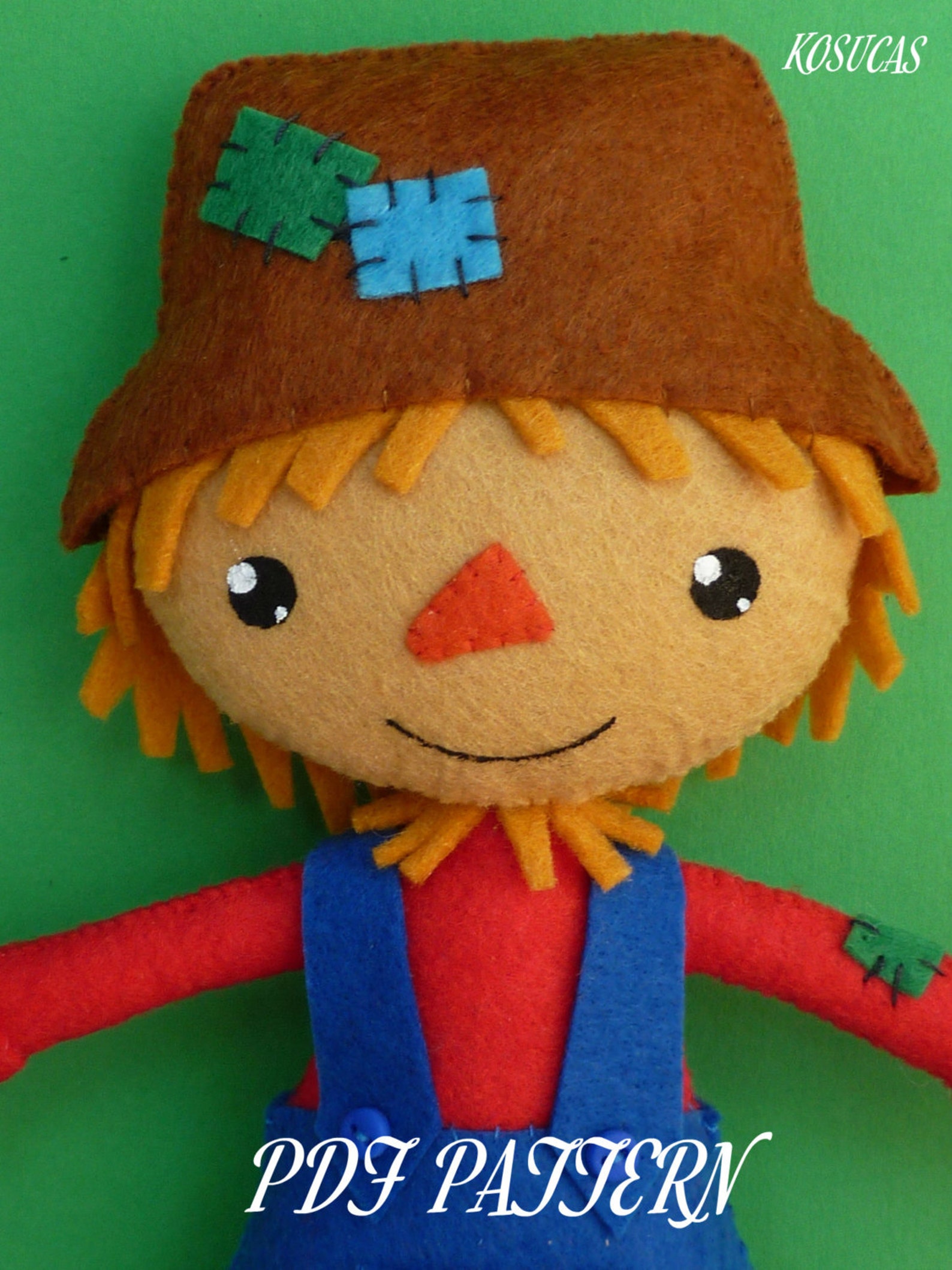 PDF Sewing Pattern to Make Felt Scarecrow. - Etsy
