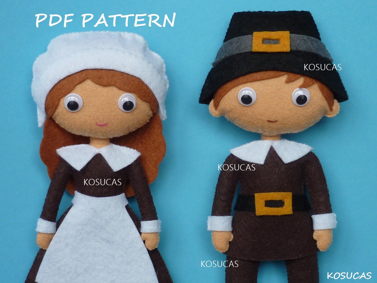 PDF Pattern to Make a Felt Pilgrims. - Etsy