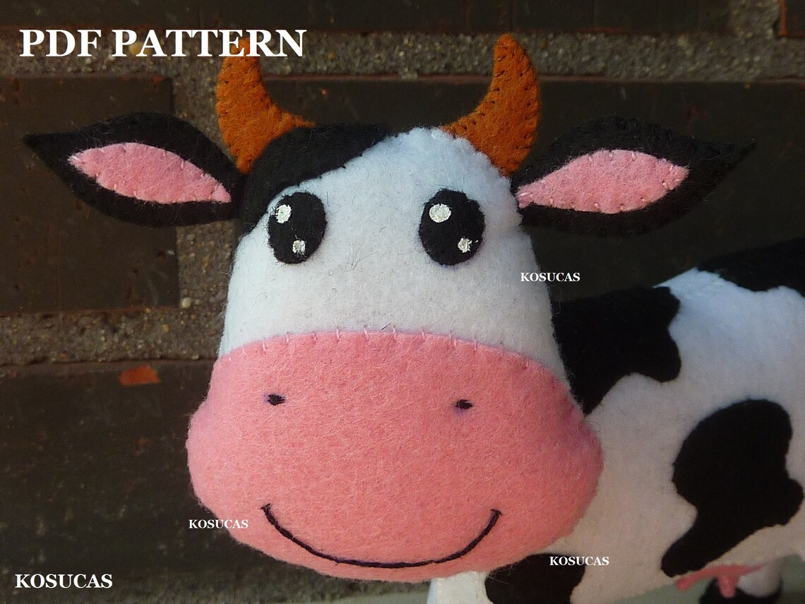 PDF Pattern to Make a Felt Cow. - Etsy