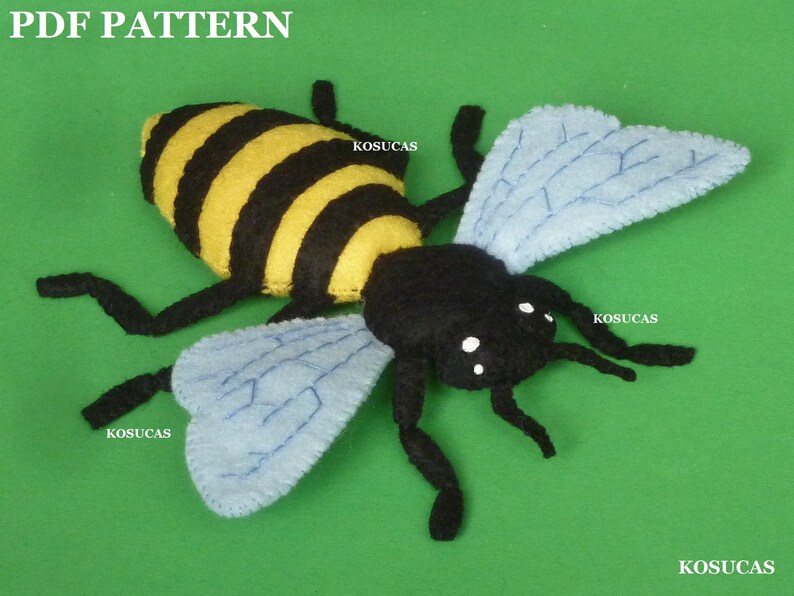 PDF pattern to make a felt bee. | Etsy