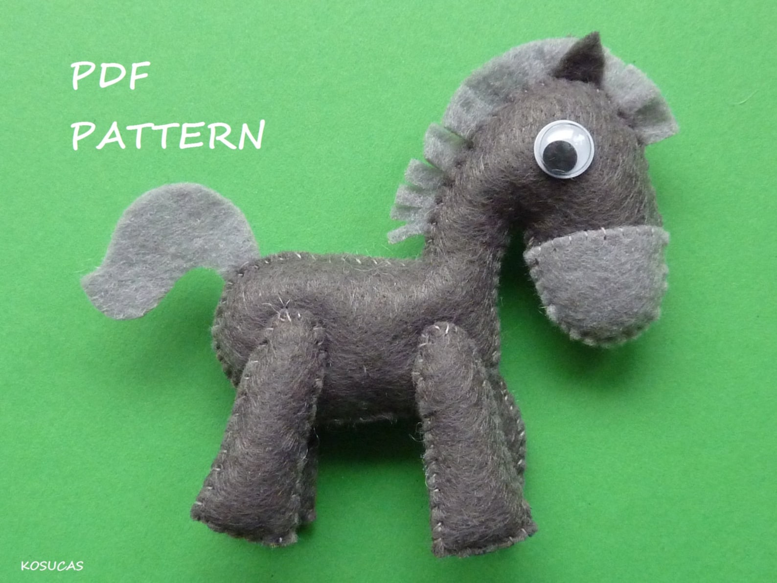 PDF Sewing Pattern to Make Felt Small Horses. - Etsy