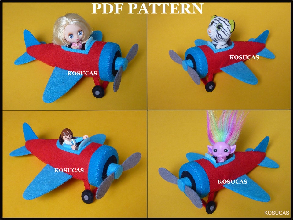 PDF pattern to make a felt airplane. | Etsy