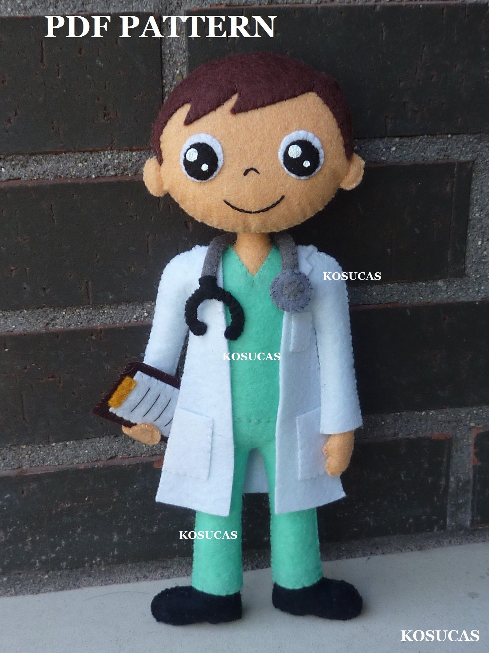 PDF Pattern to Make a Felt Doctor. | Etsy
