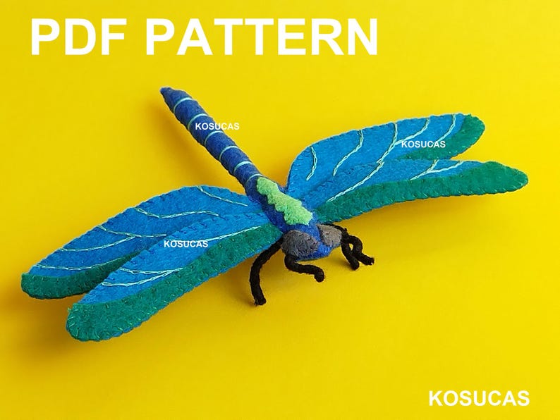 PDF Sewing Pattern to Make a Felt Dragonfly. - Etsy