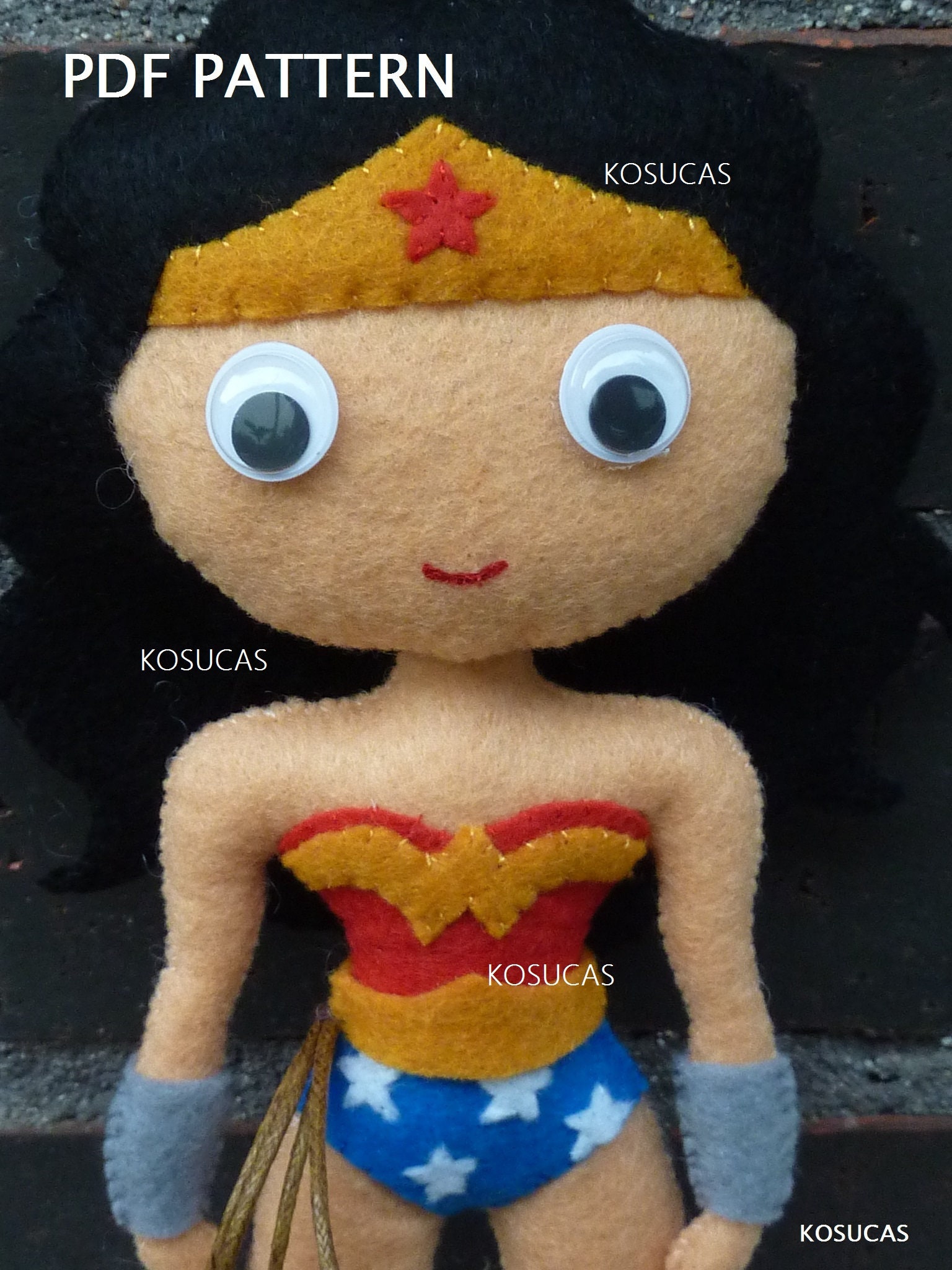 PDF Sewing Pattern to Make a Wonderwoman Doll. - Etsy