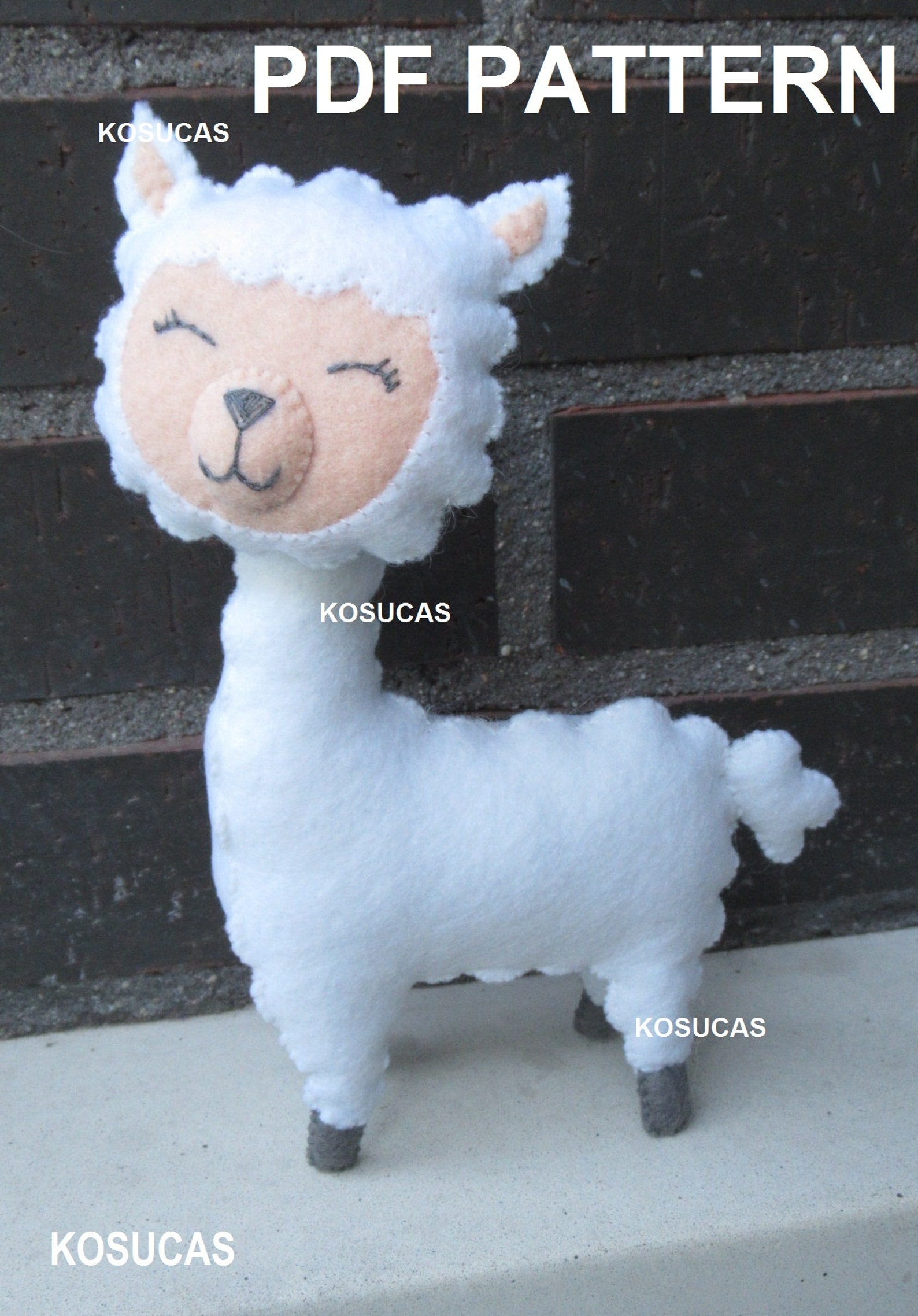 PDF Sewing Pattern to Make a Felt Alpaca. | Etsy