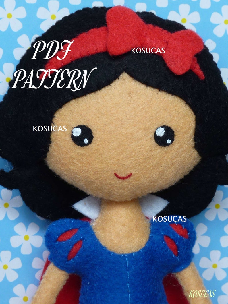 PDF Sewing Pattern to Make a Felt Doll Inspired in Snow White. - Etsy