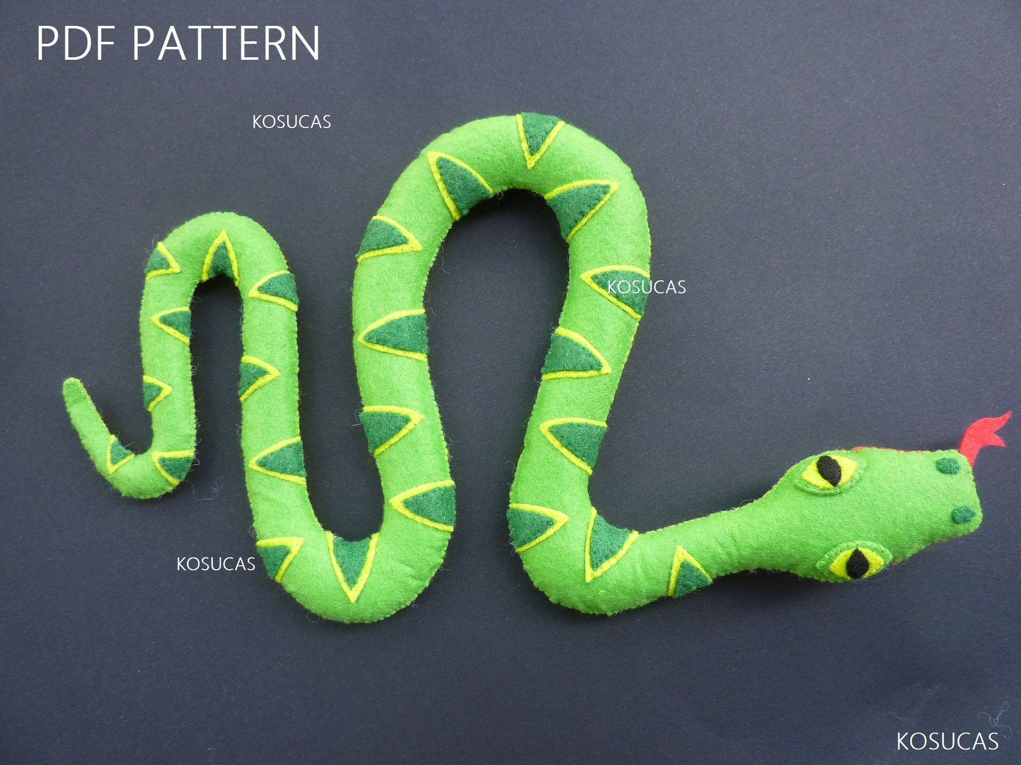 PDF Pattern to Make a Felt Snake. - Etsy