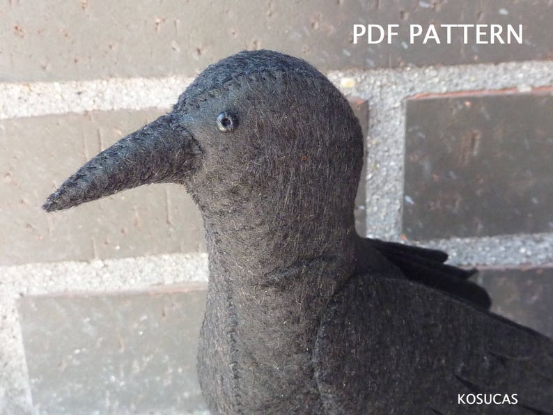 PDF Pattern to Make a Felt Crow. | Etsy UK