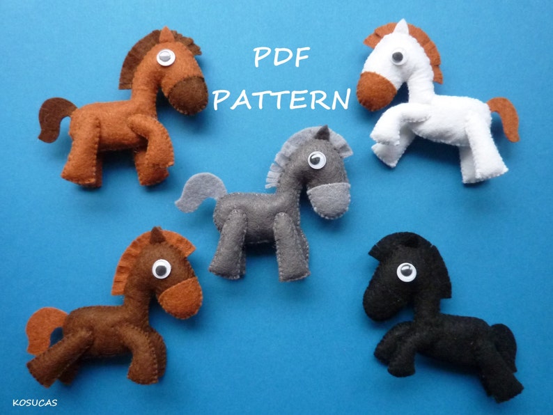 PDF Sewing Pattern to Make Felt Small Horses. - Etsy
