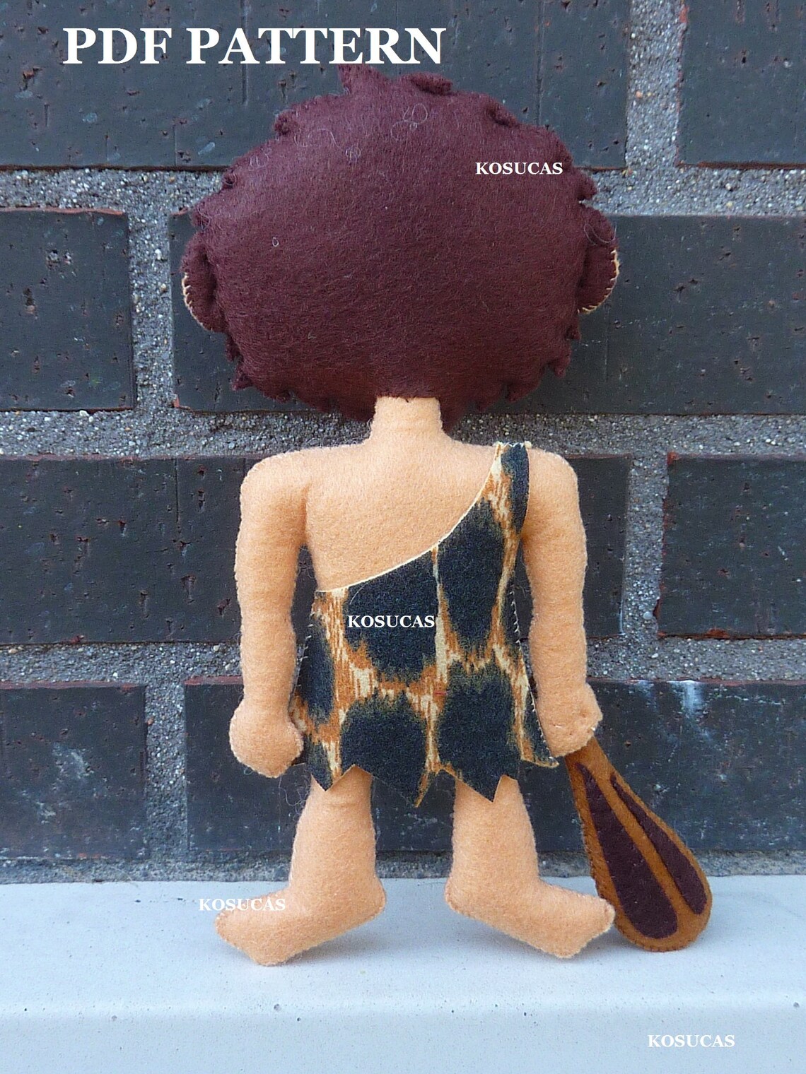 PDF Sewing Pattern to Make a Felt Caveman. - Etsy