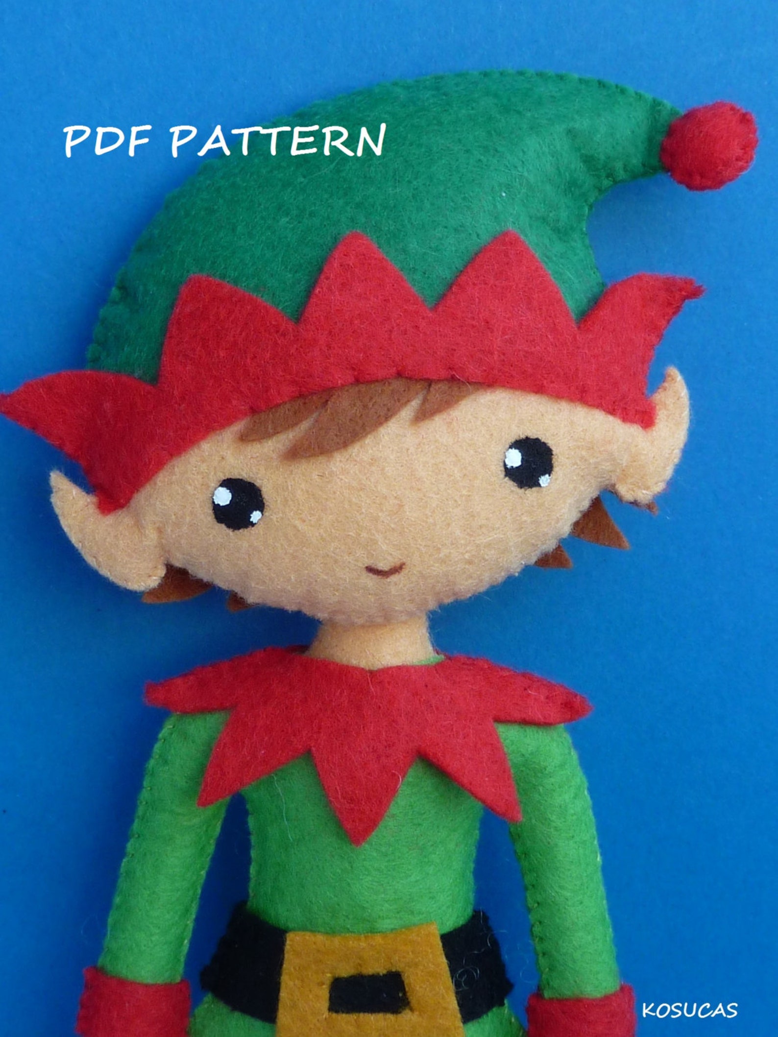 PDF Sewing Pattern to Make a Felt Christmas Elf. - Etsy UK