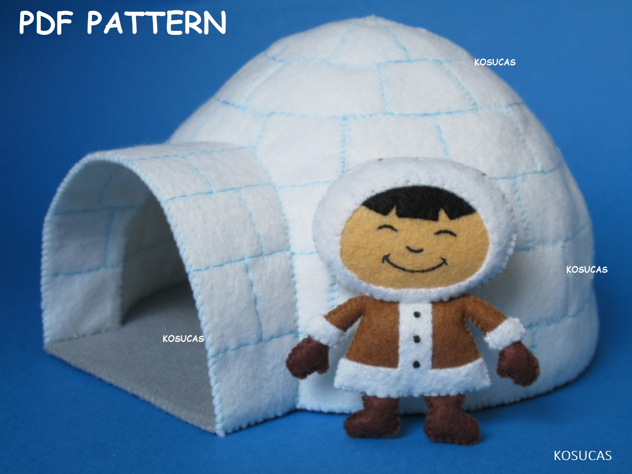 PDF Pattern to Make a Felt Igloo and a Felt Eskimo. - Etsy UK