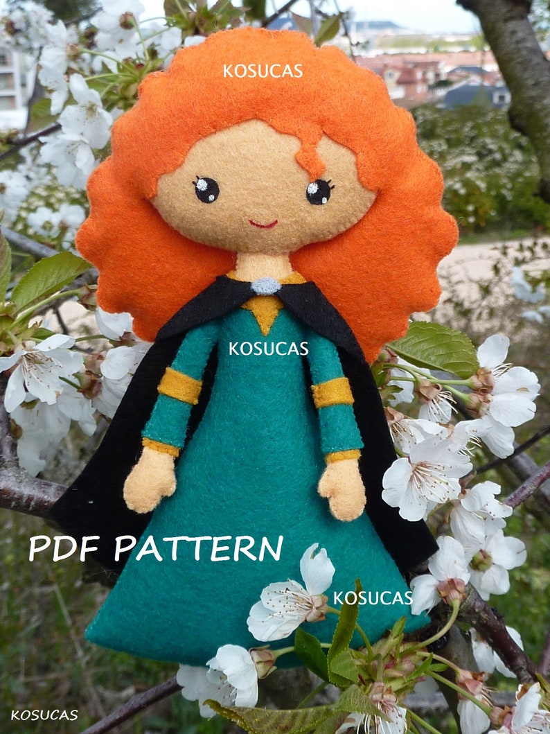 PDF Sewing Pattern to Make a Felt Doll Inspired in Mérida - Etsy