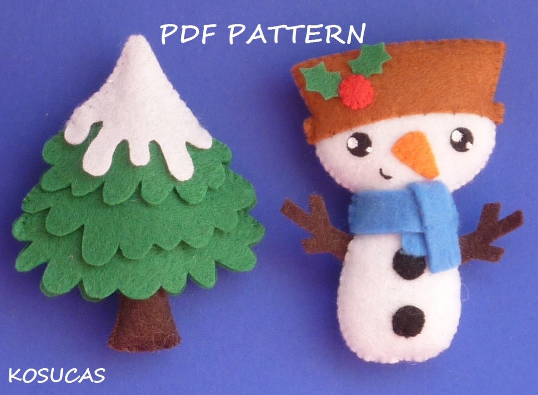 PDF Sewing Pattern to Make a Felt Snowman and a Tree. - Etsy