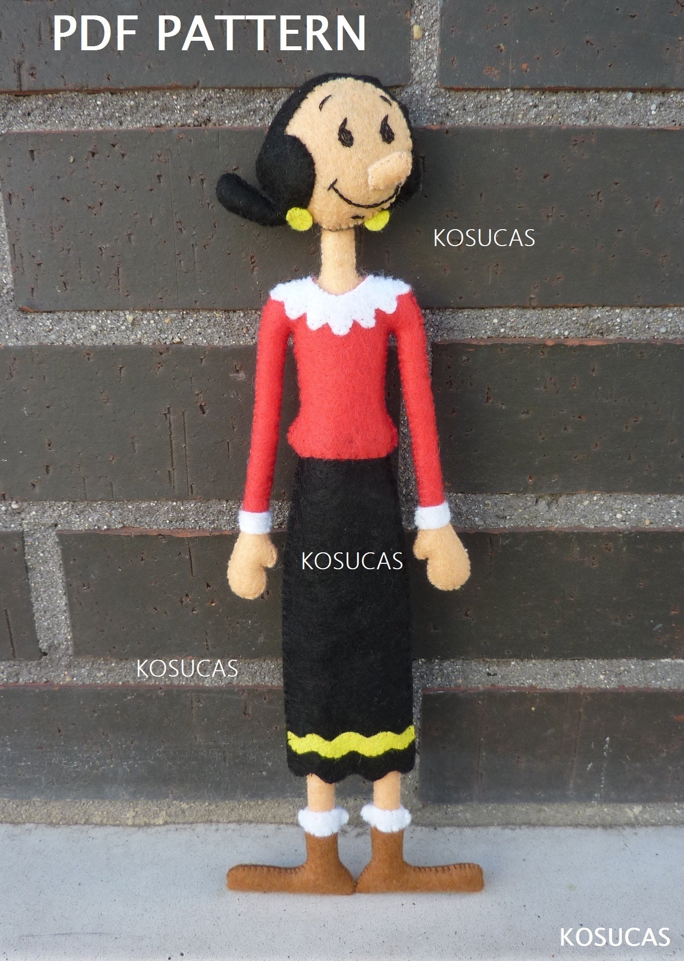 PDF Pattern to Make a Felt Popeye and Olive. - Etsy