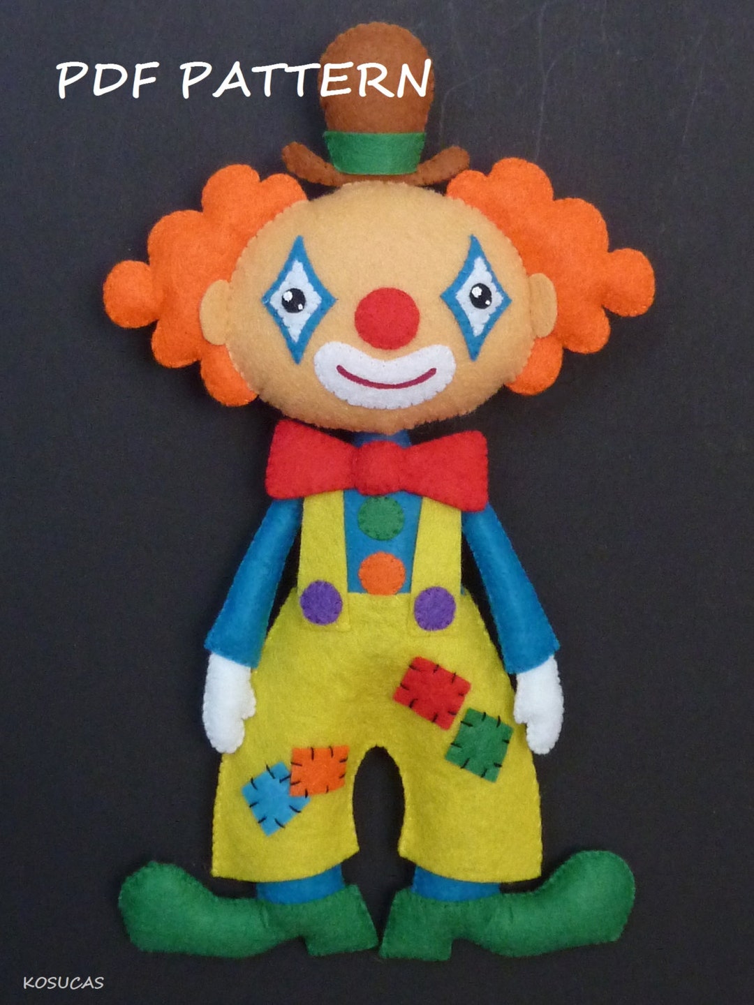 PDF Pattern to Make a Felt Clown. - Etsy