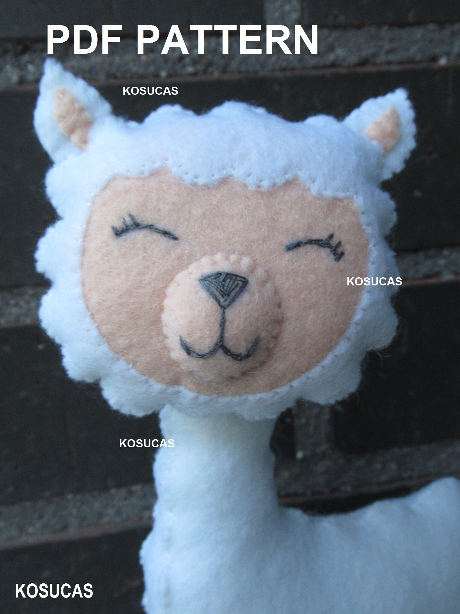 PDF Sewing Pattern to Make a Felt Alpaca. | Etsy