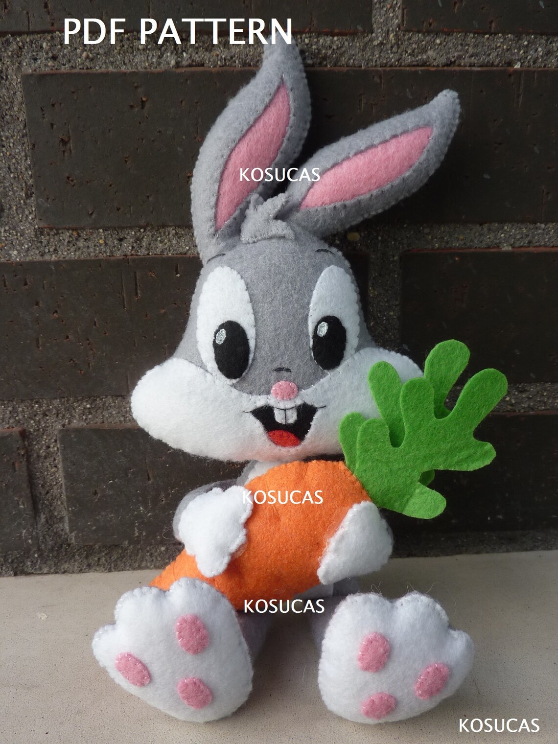 PDF Pattern to Make a Felt Bunny. | Etsy