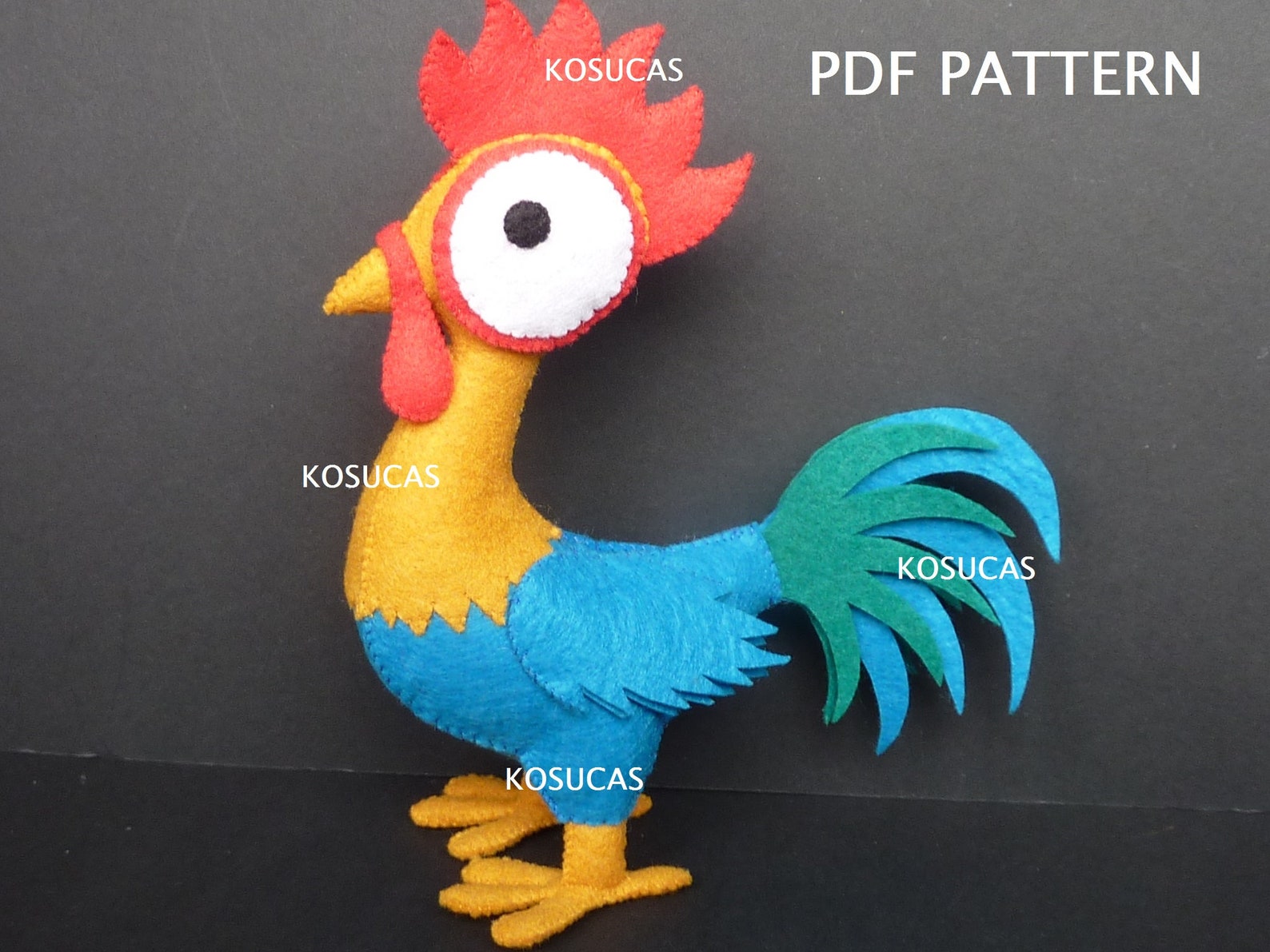 PDF Pattern to Make a Felt Rooster. - Etsy