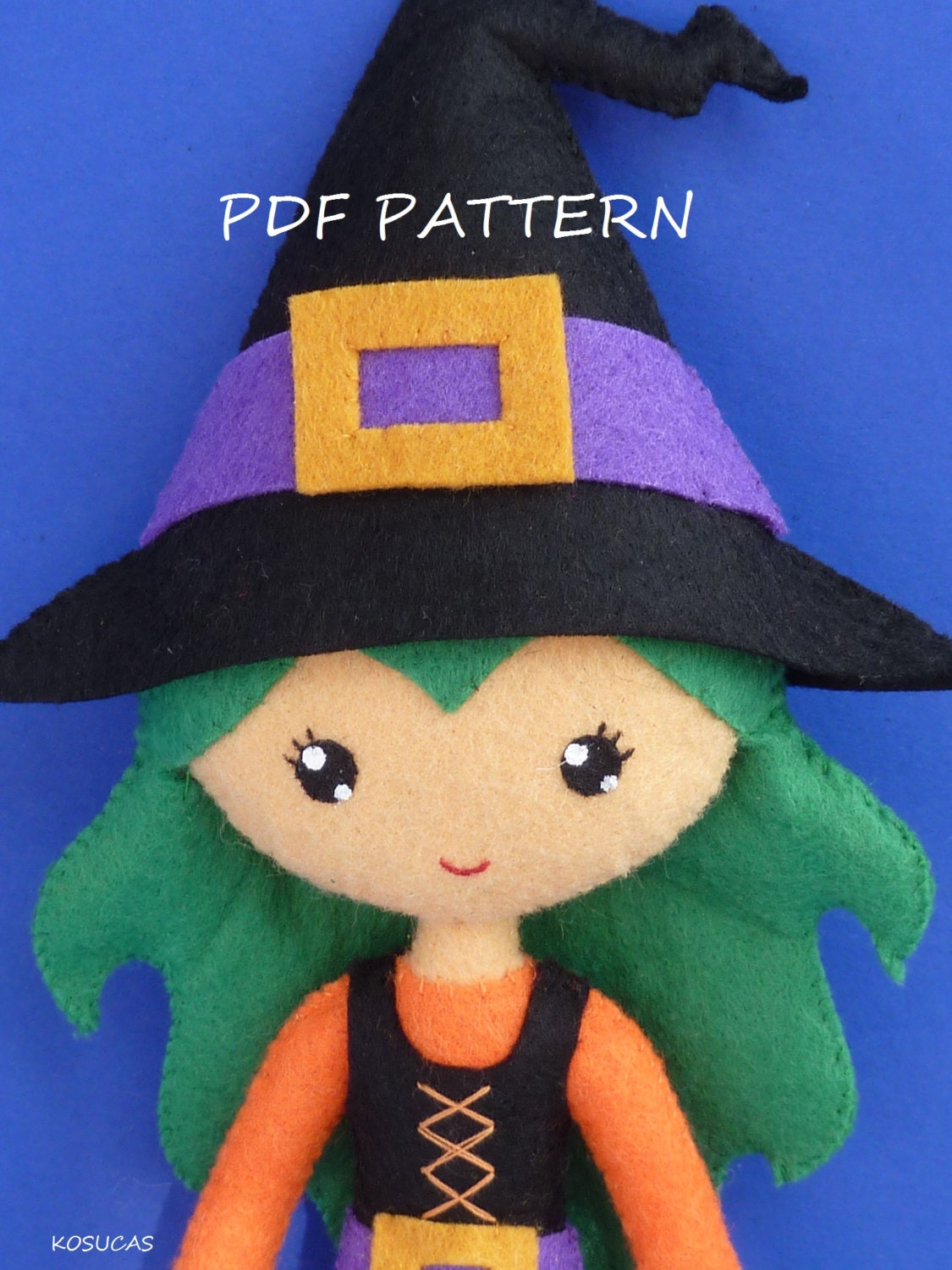 PDF Sewing Pattern to Make Felt Witch - Etsy UK