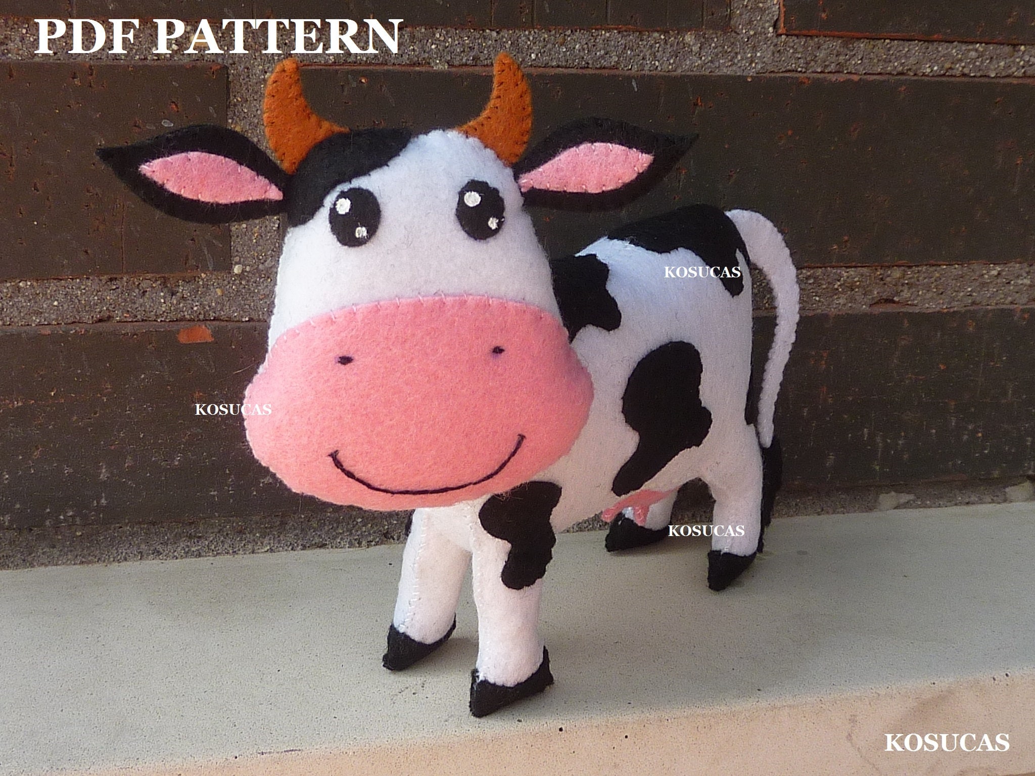 PDF Pattern to Make a Felt Cow. - Etsy
