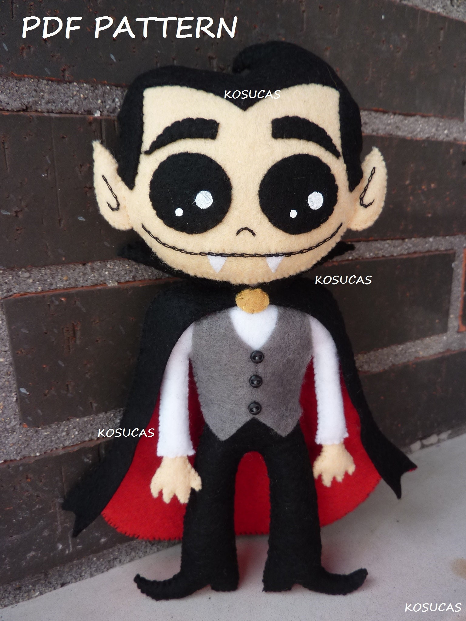 PDF Pattern to Make a Felt Vampire. | Etsy
