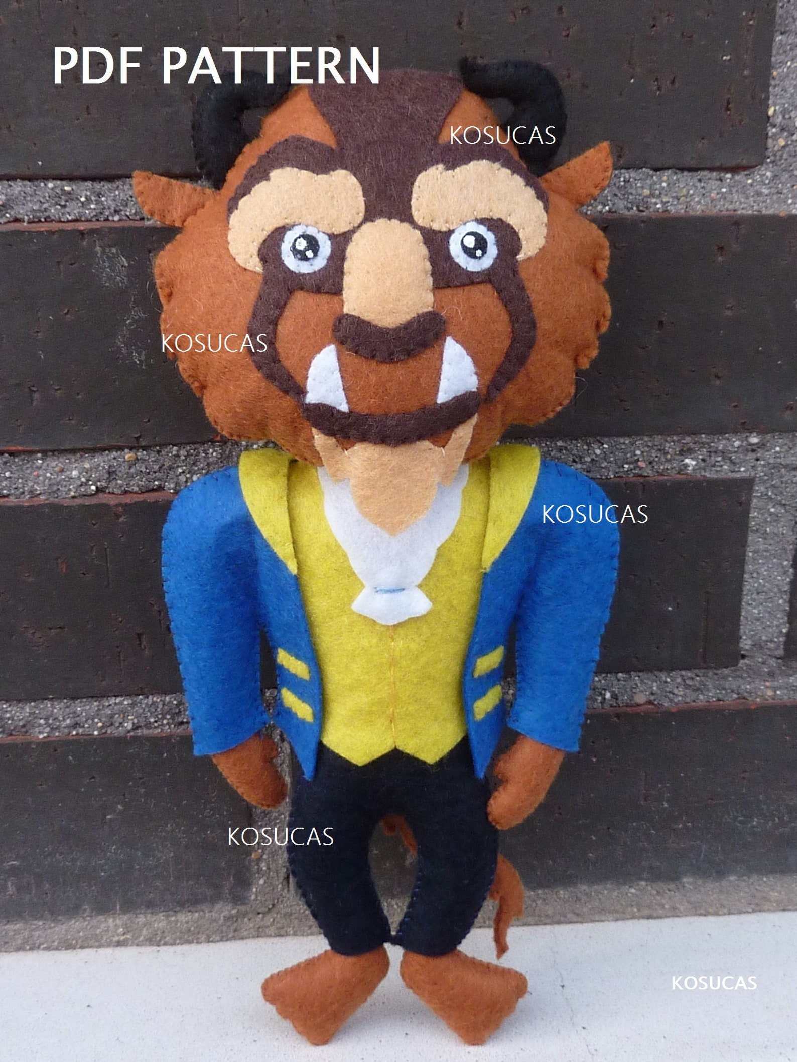 PDF Pattern to Make a Felt Beast. - Etsy