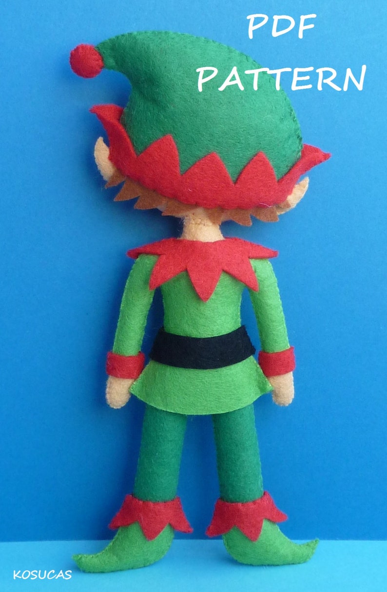 PDF Sewing Pattern to Make a Felt Christmas Elf. - Etsy