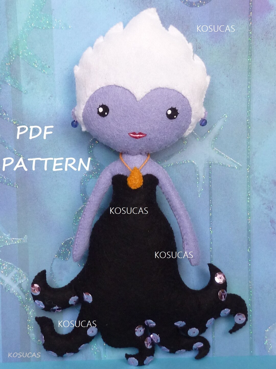 PDF Sewing Pattern to Make a Felt Doll Inspired in Ursula (the Little ...