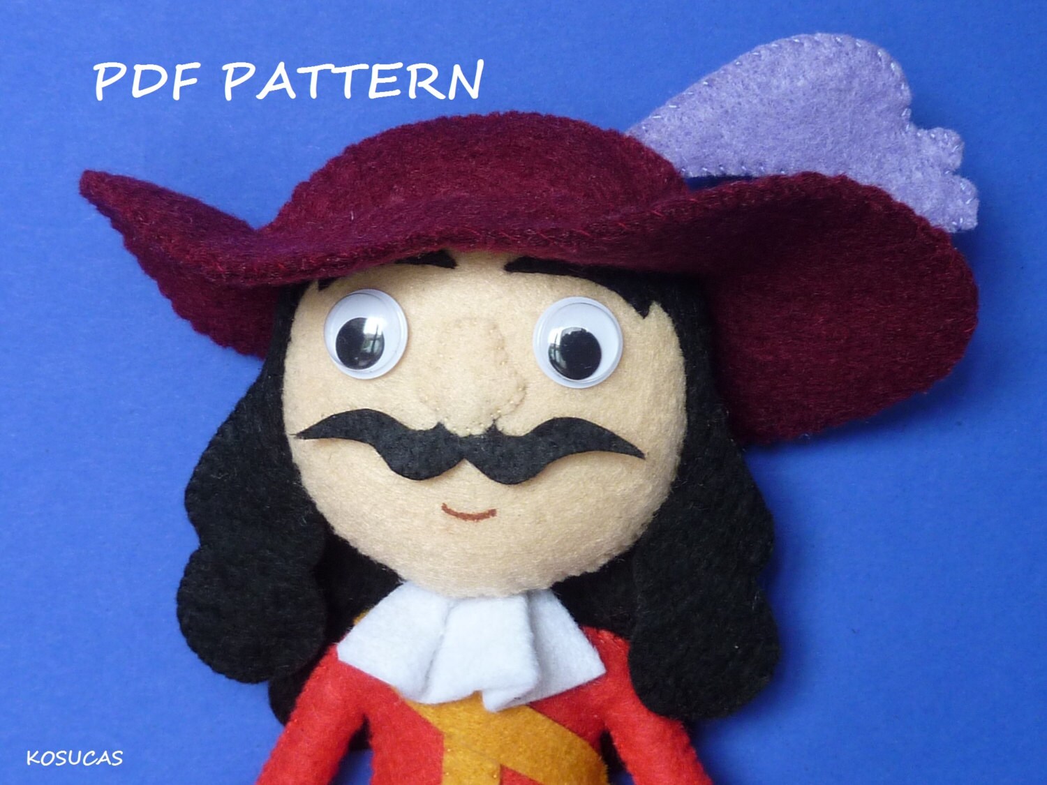 PDF Sewing Pattern to Make a Felt Captain Hook - Etsy