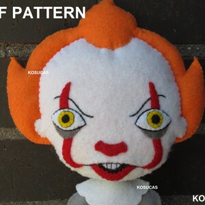 PDF Pattern to Make a Felt Scary Clown. - Etsy