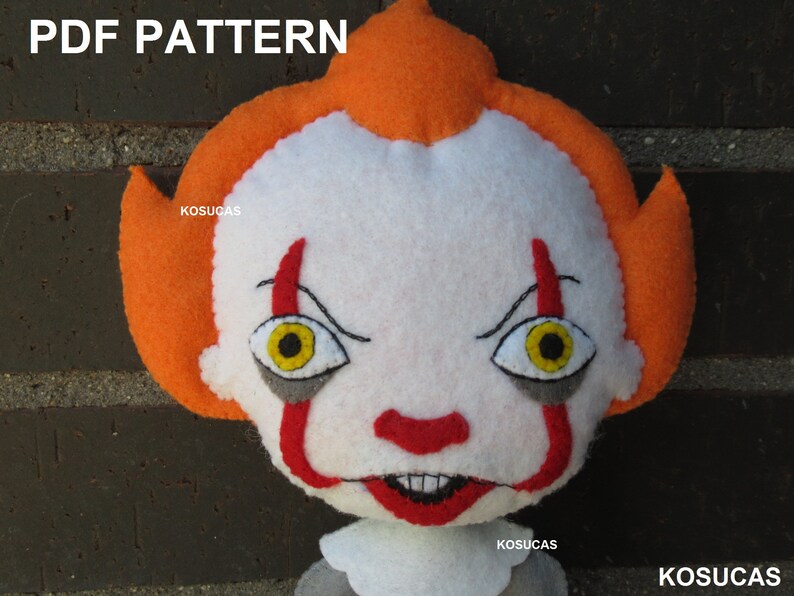 PDF Pattern to Make a Felt Scary Clown. - Etsy