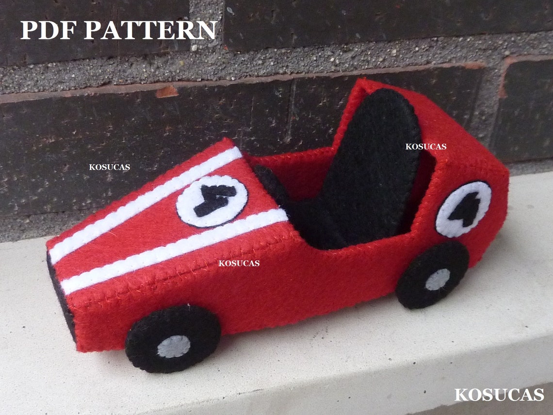 PDF Pattern to Make Al Felt Race Car and a Pilot. - Etsy