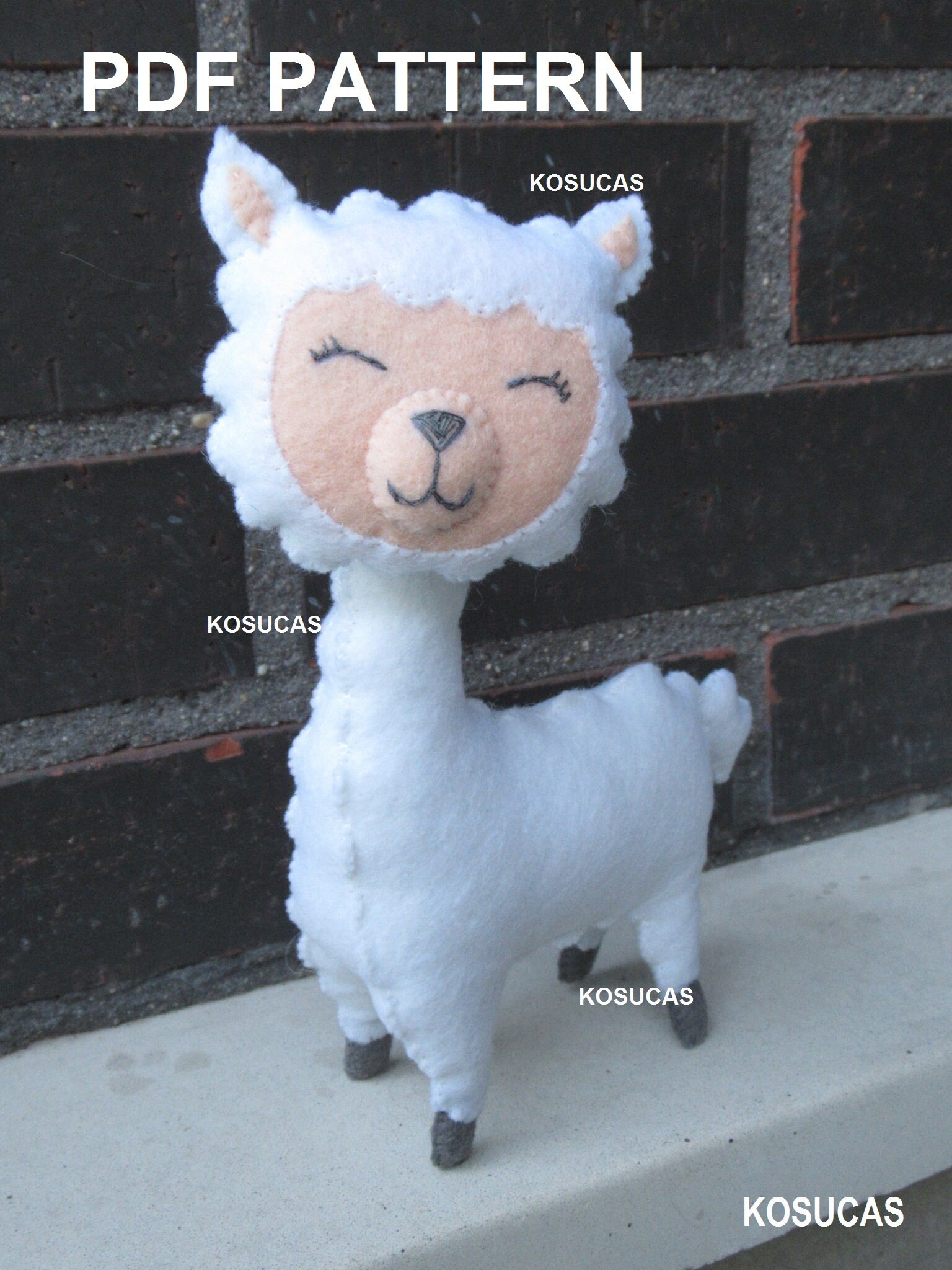 PDF Sewing Pattern to Make a Felt Alpaca. | Etsy