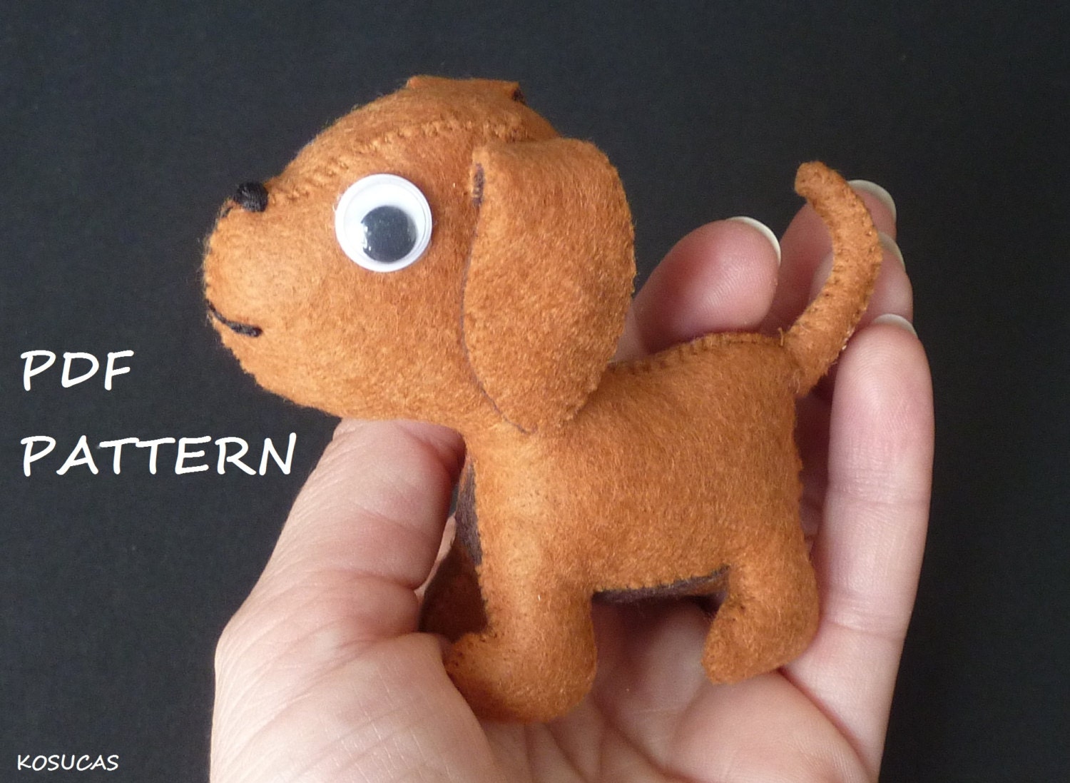 PDF pattern to make a little felt dog. | Etsy