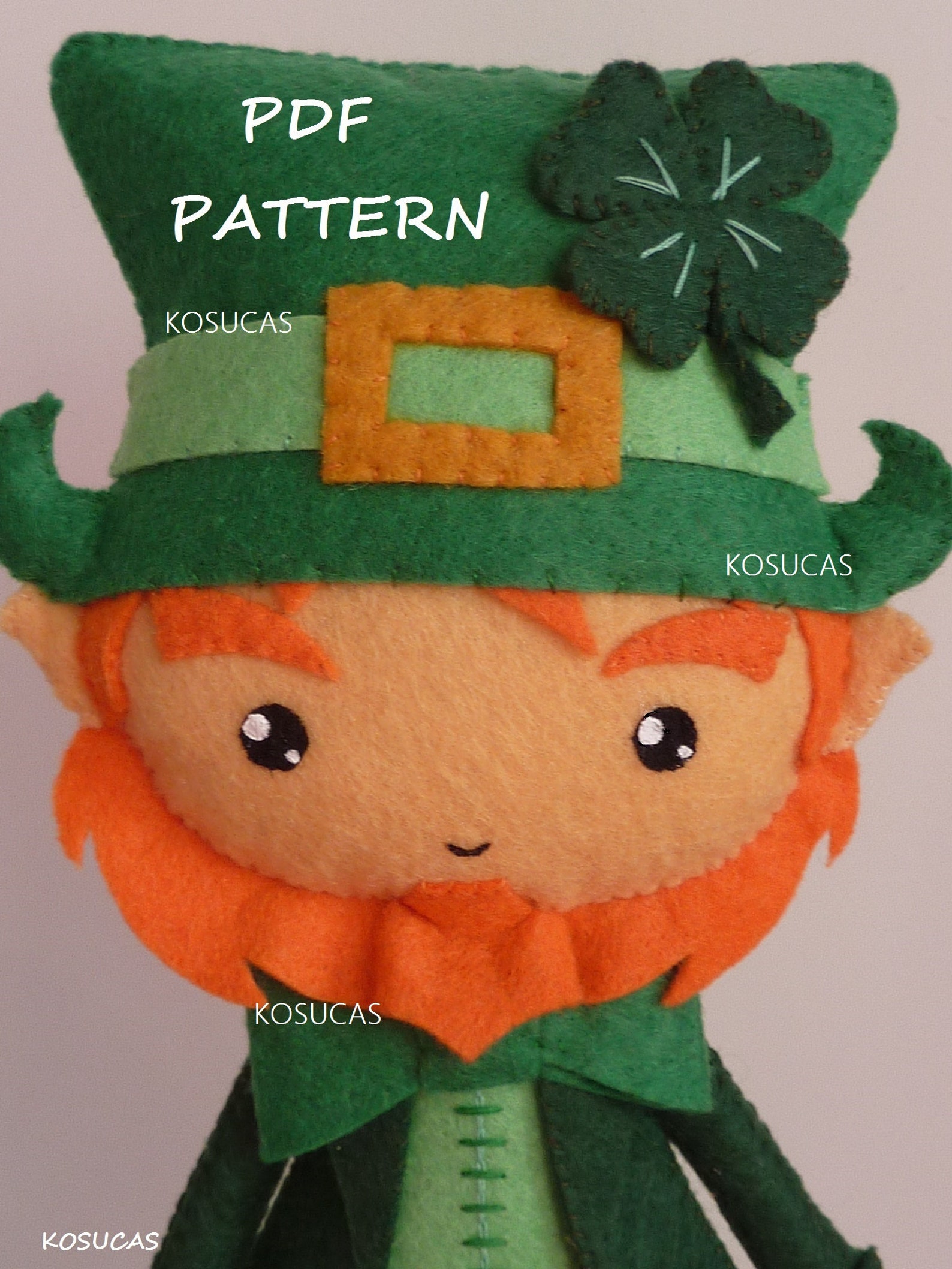 PDF Sewing Pattern to Make a Felt Leprechaun. - Etsy Canada