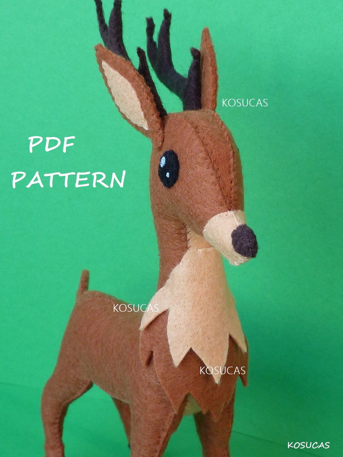 PDF Pattern to Make a Felt Reindeer. - Etsy