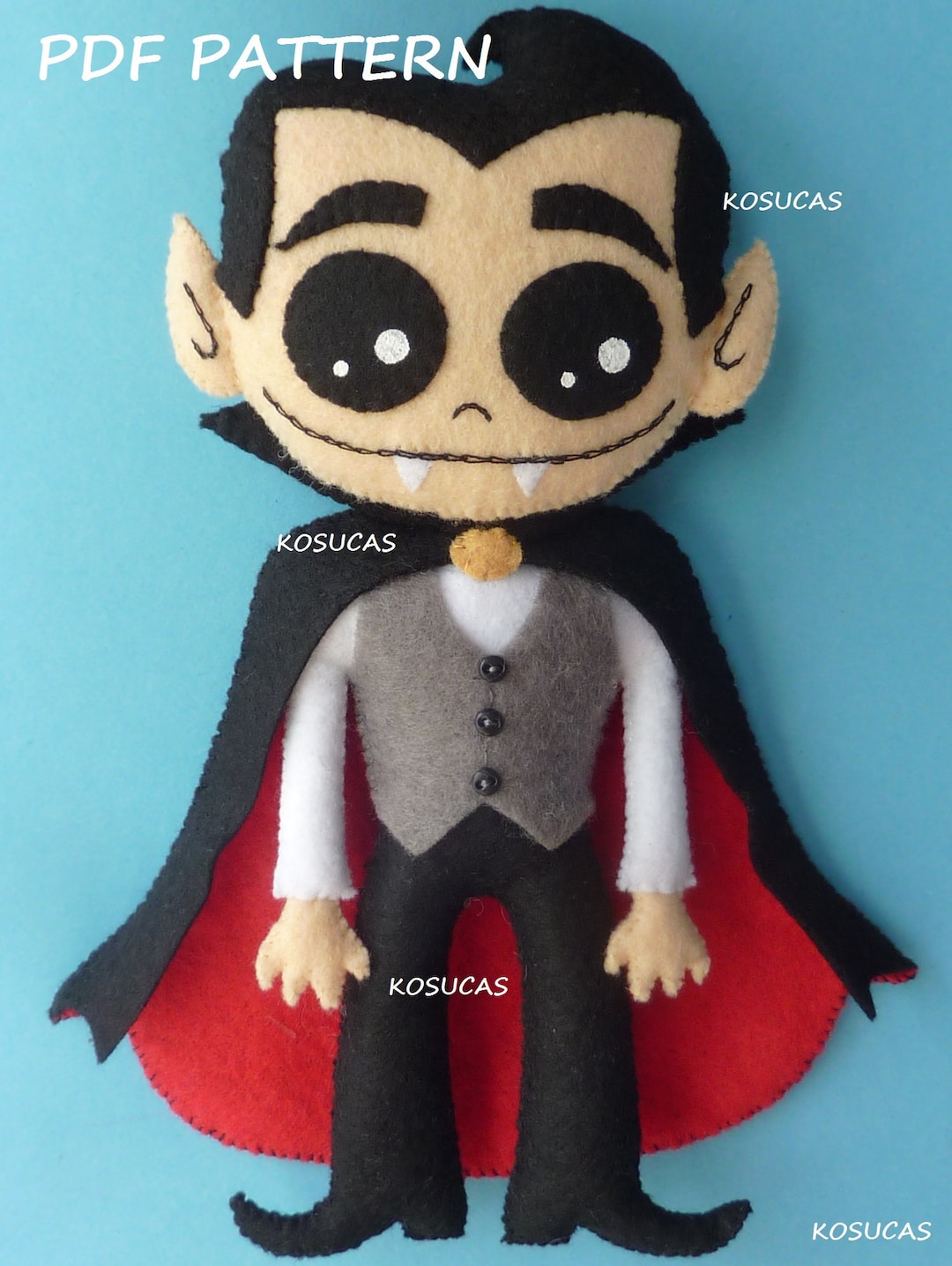 PDF Pattern to Make a Felt Vampire. - Etsy