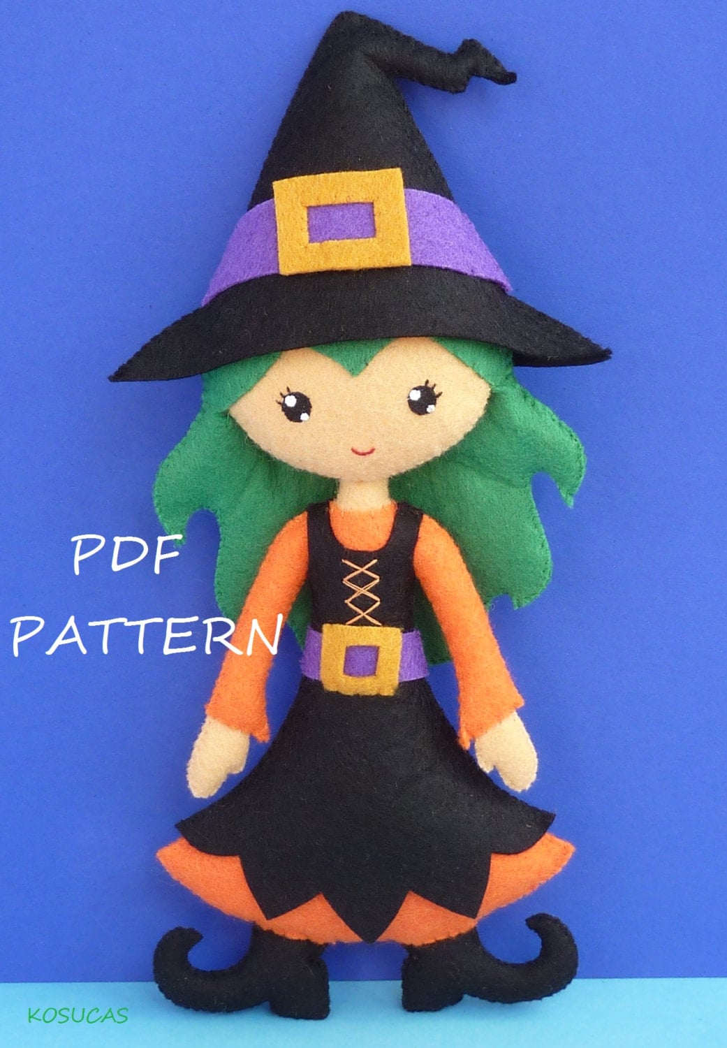 PDF Sewing Pattern to Make Felt Witch - Etsy