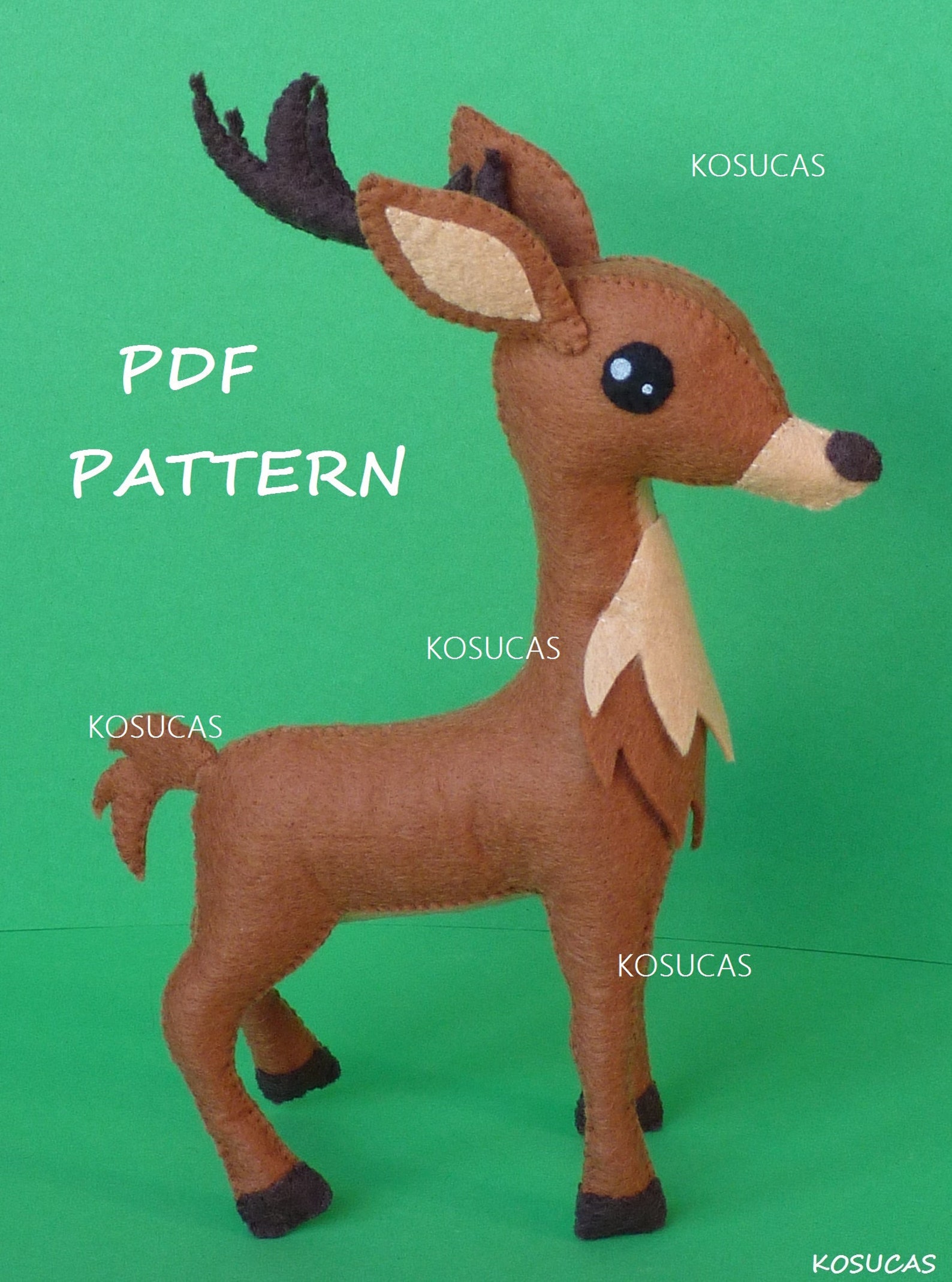 PDF Pattern to Make a Felt Reindeer. - Etsy Canada