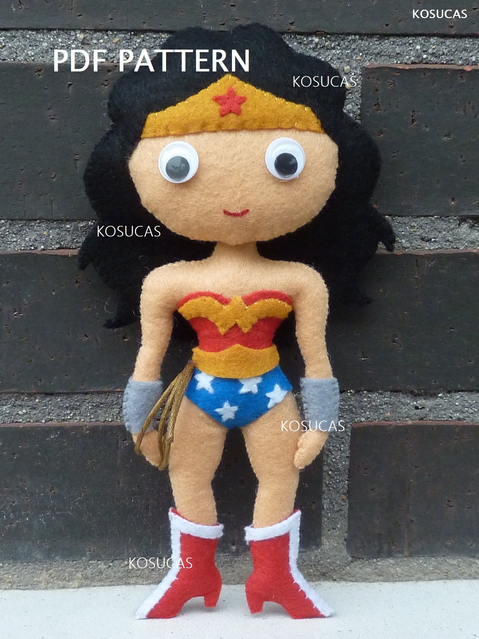 PDF Sewing Pattern to Make a Wonderwoman Doll. - Etsy