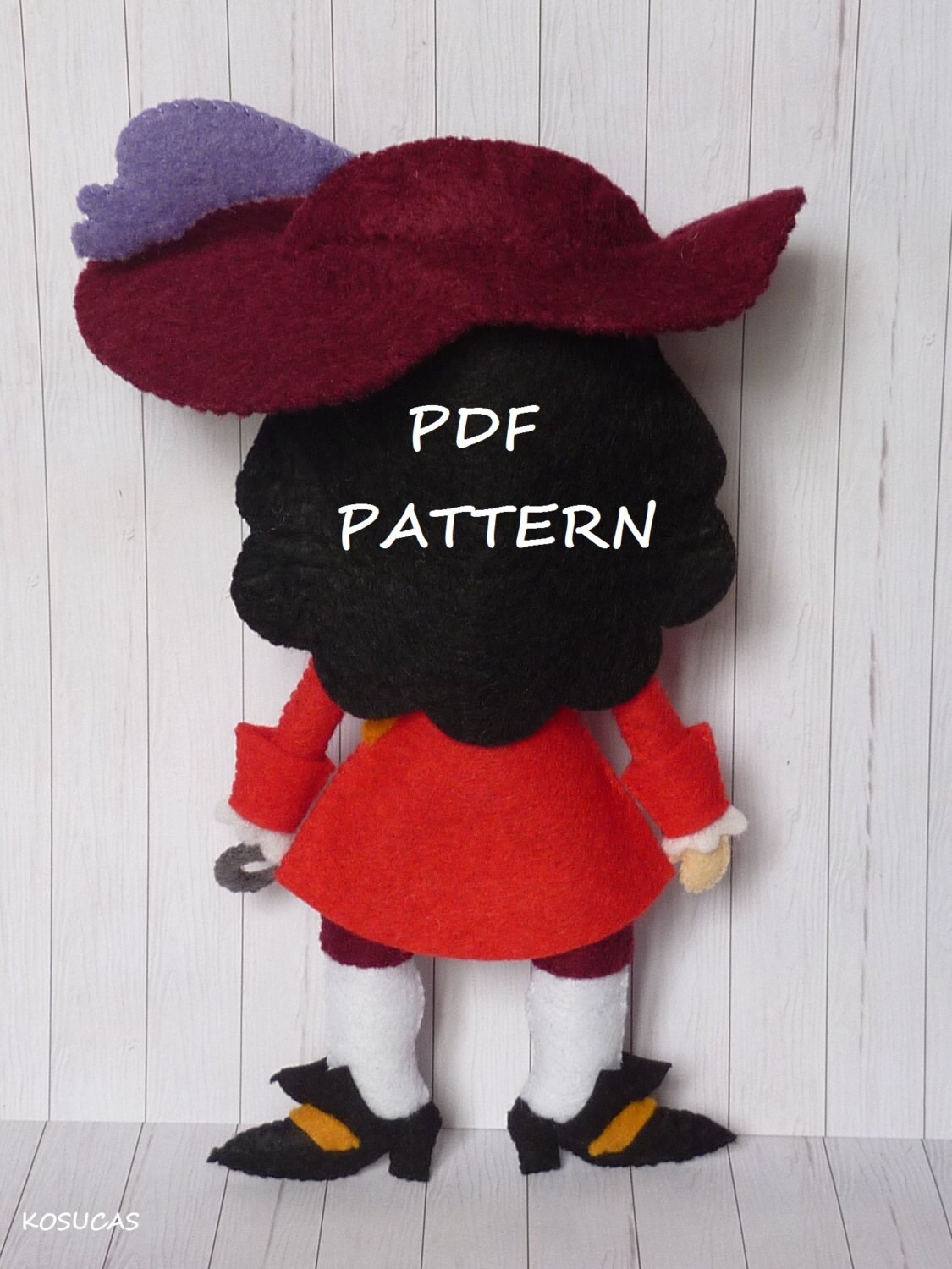 PDF Sewing Pattern to Make a Felt Captain Hook - Etsy