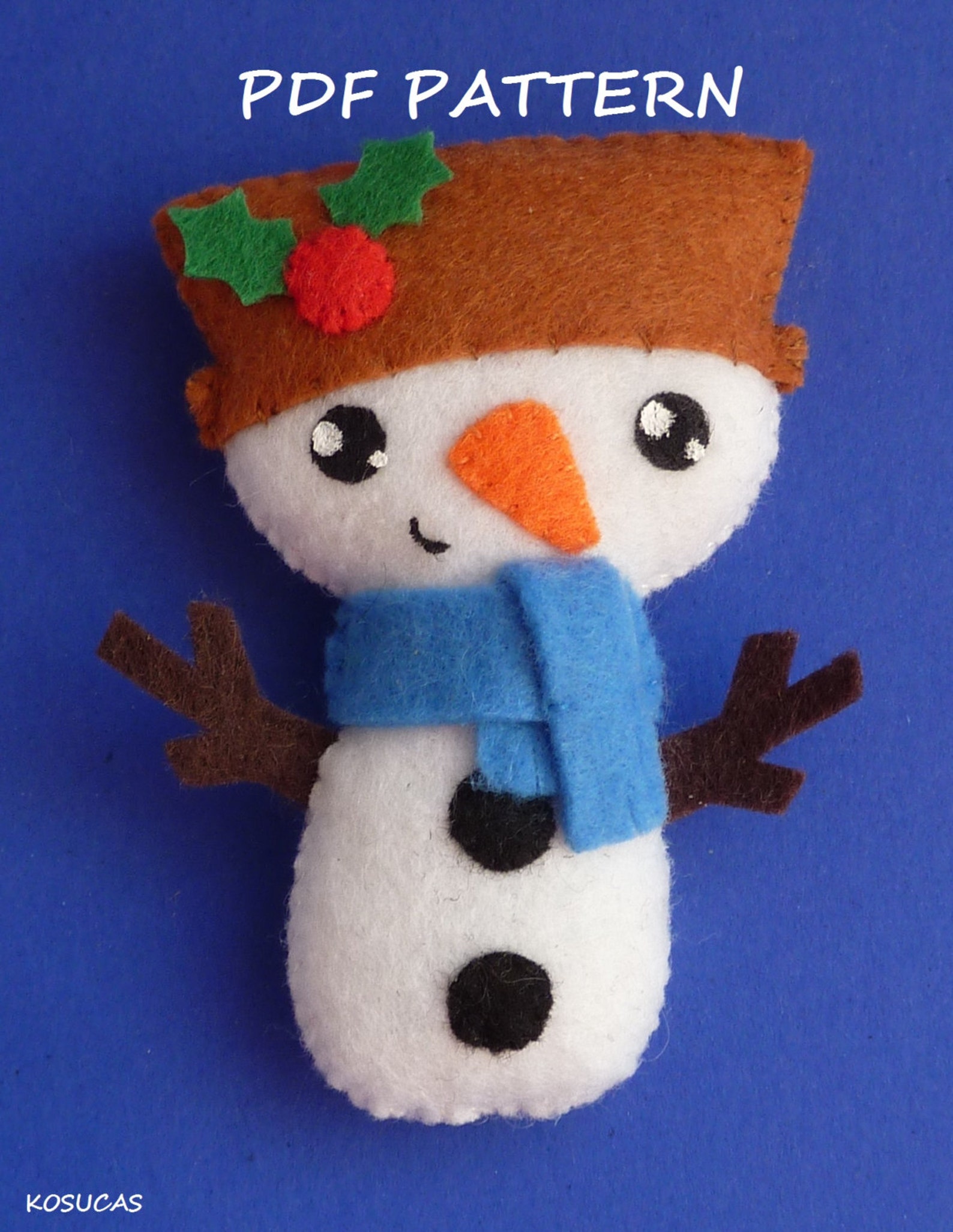 PDF Sewing Pattern to Make a Felt Snowman and a Tree. - Etsy