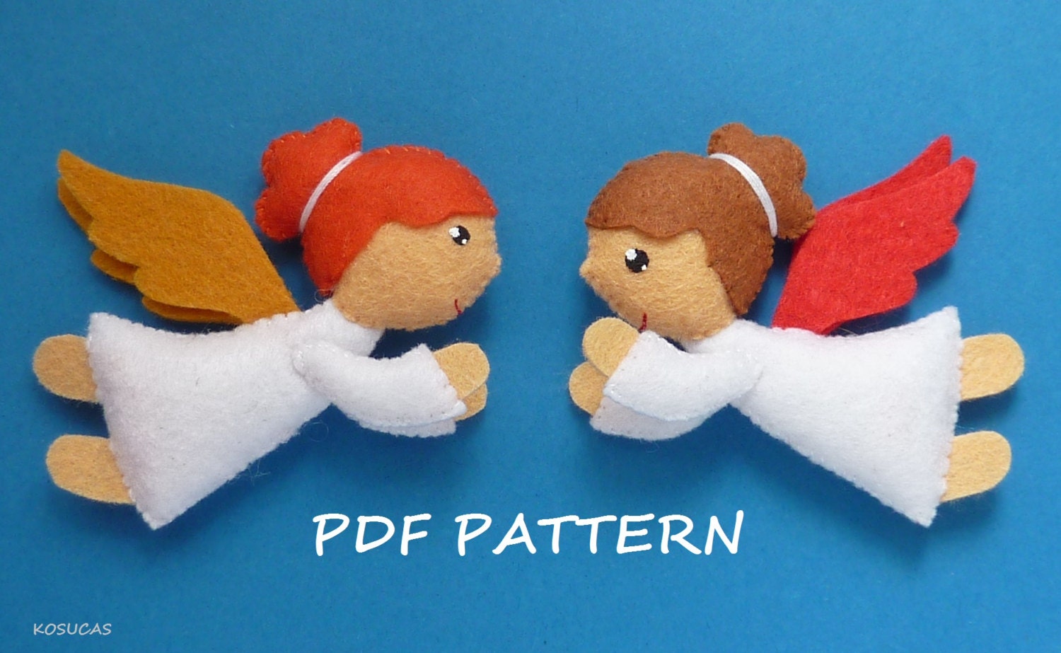 PDF Sewing Pattern to Make Felt Small Angels and a Dove - Etsy