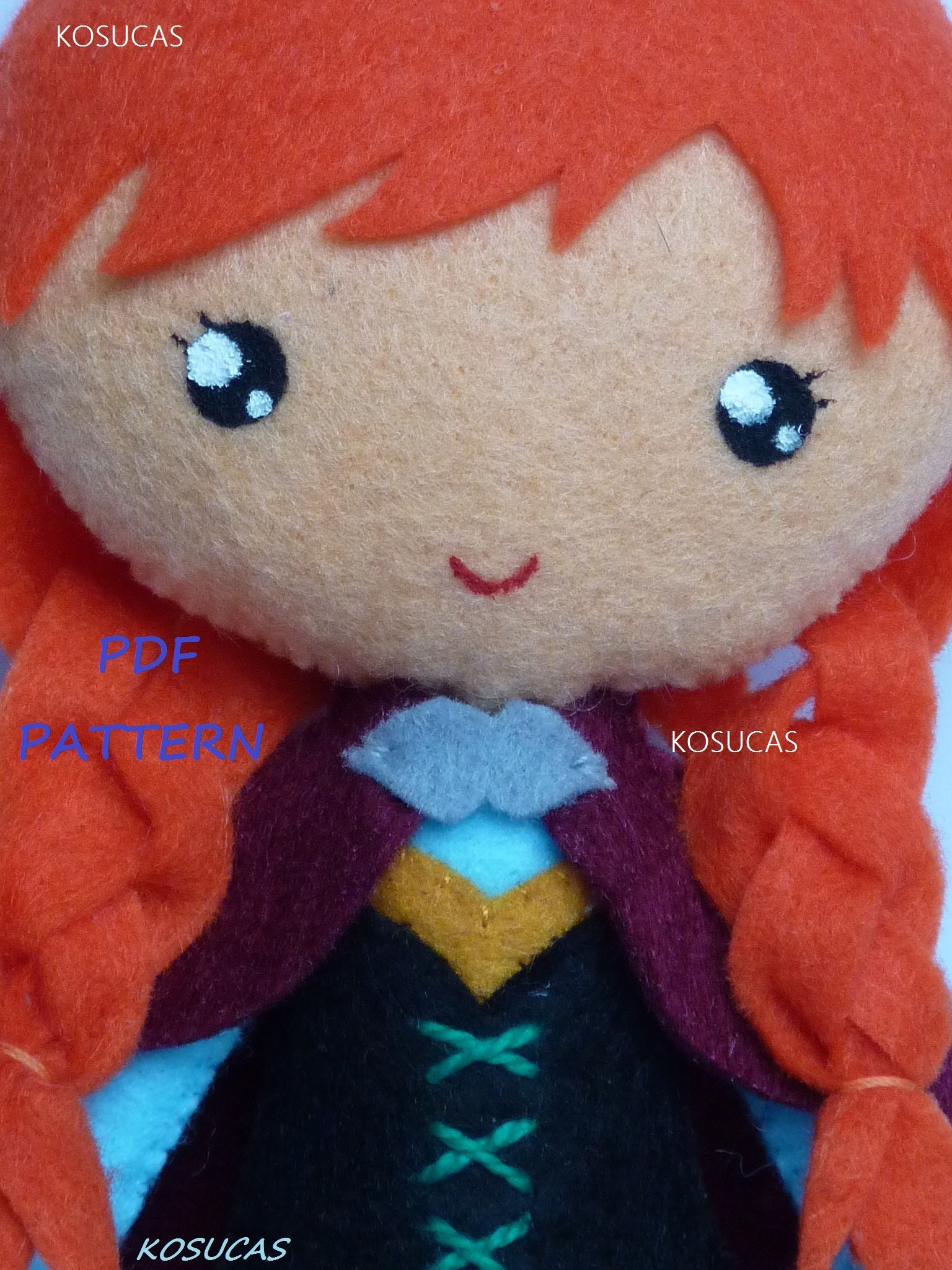 PDF Sewing Pattern to Make a Felt Princess. | Etsy