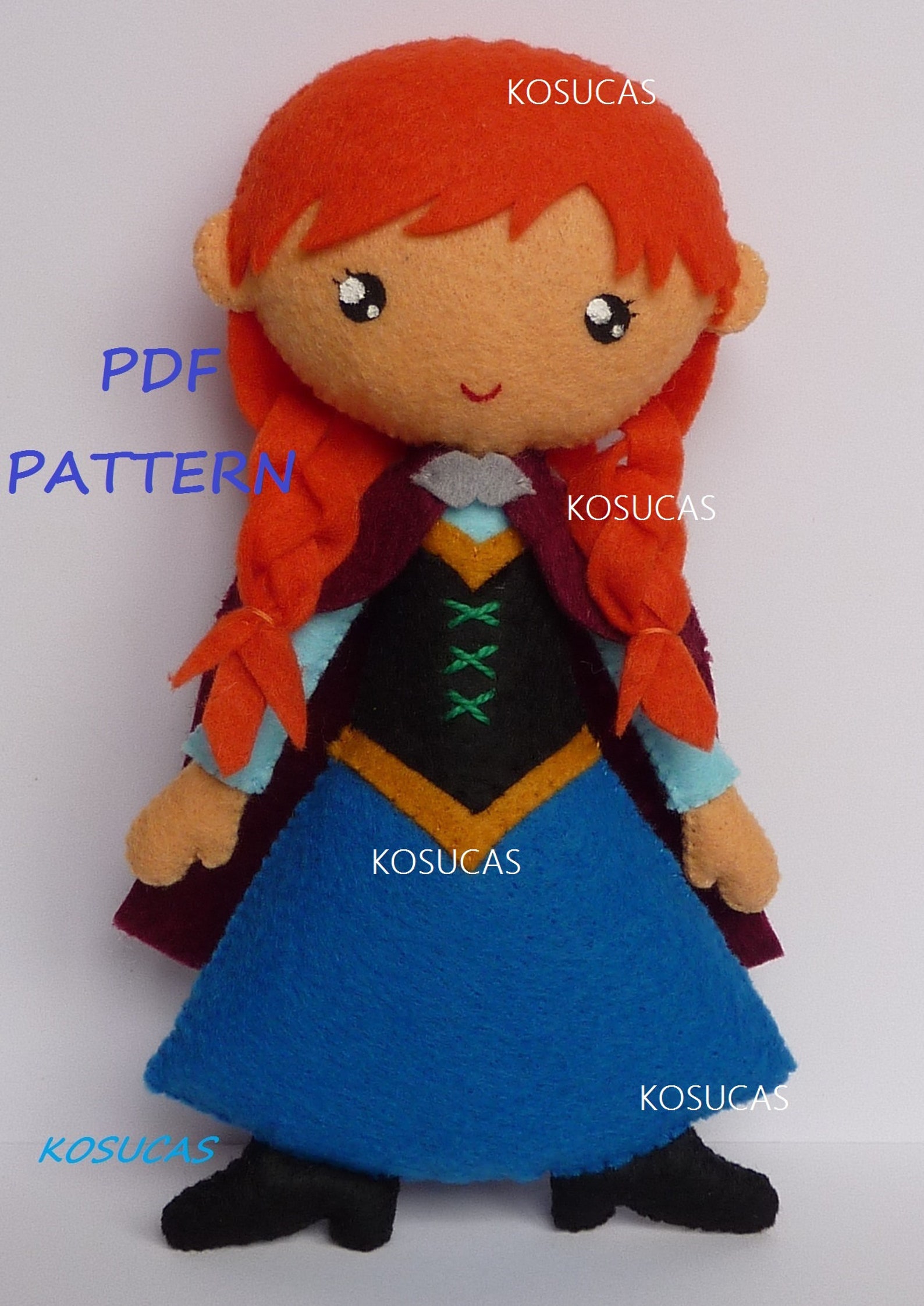 PDF Sewing Pattern to Make a Felt Princess. | Etsy