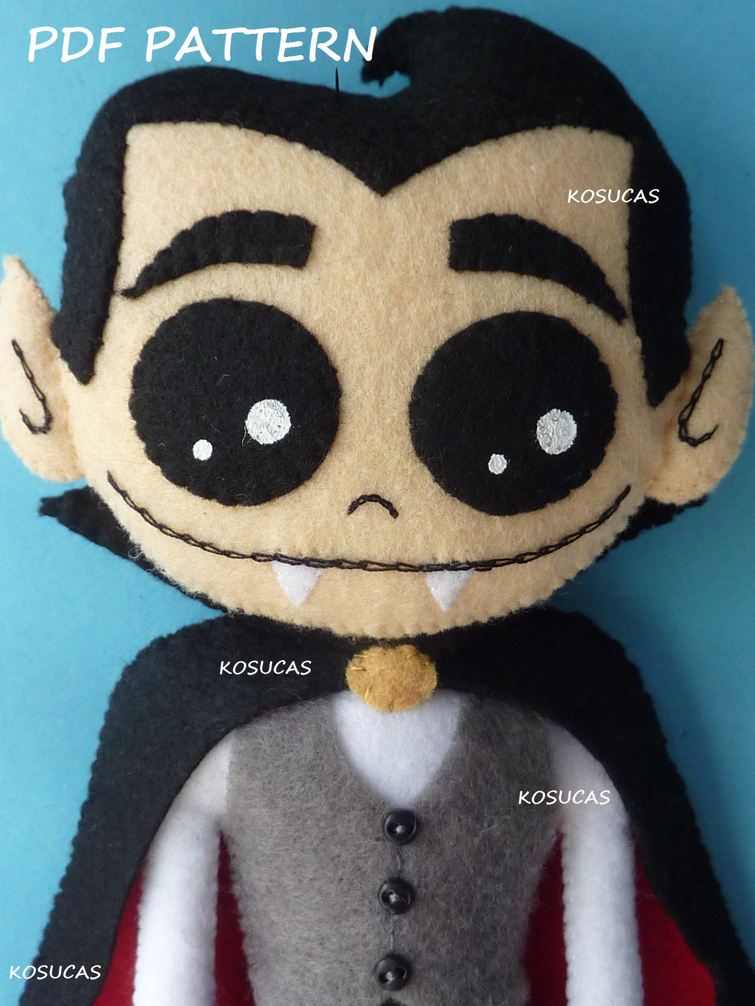 PDF Pattern to Make a Felt Vampire. | Etsy