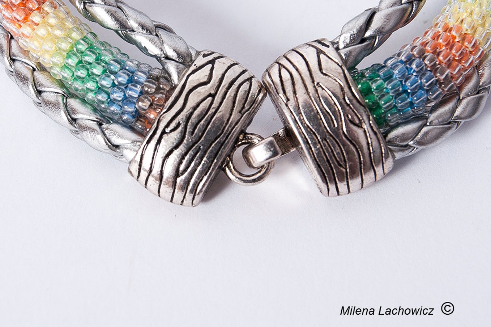 Bead Crochet Rope With Silver Strap Beaded Bracelet Rope - Etsy