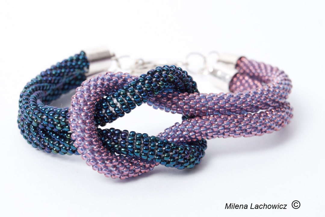 Bead crochet Rope bracelet,and earrings, beaded earrings, rope ...